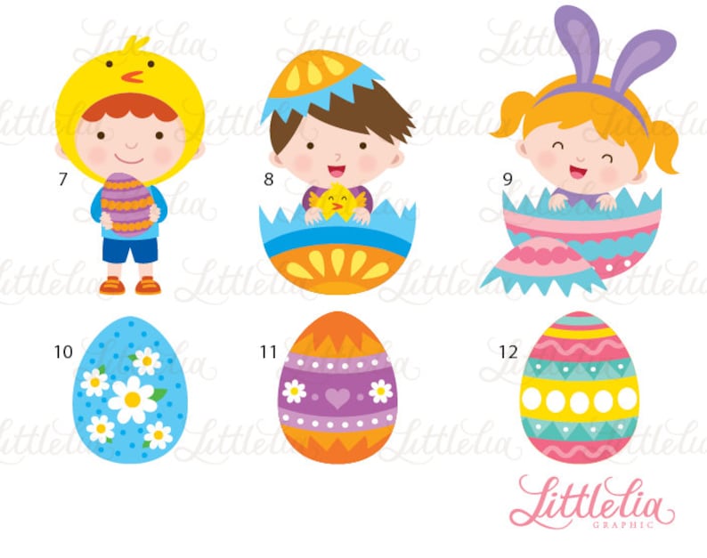 Easter Clipart Easter Kid Clipart 16013 - Etsy UK