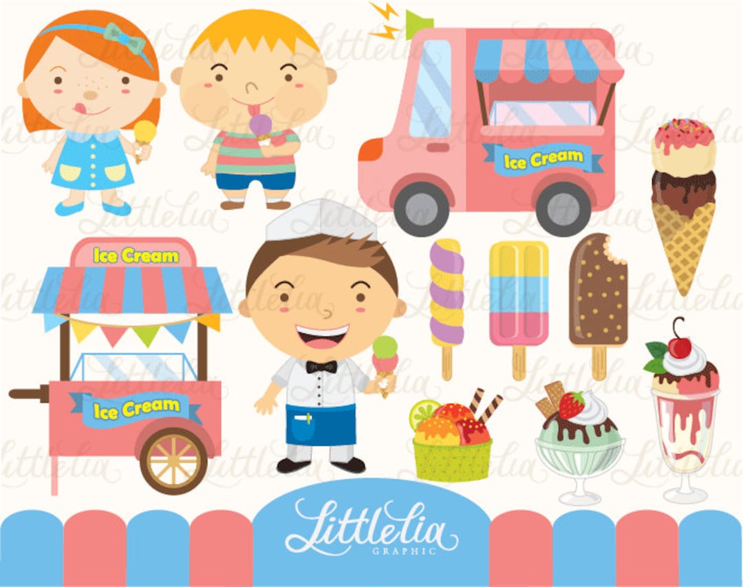 Yummy Ice Cream Clipart Set / Instant Download 14002 - Etsy