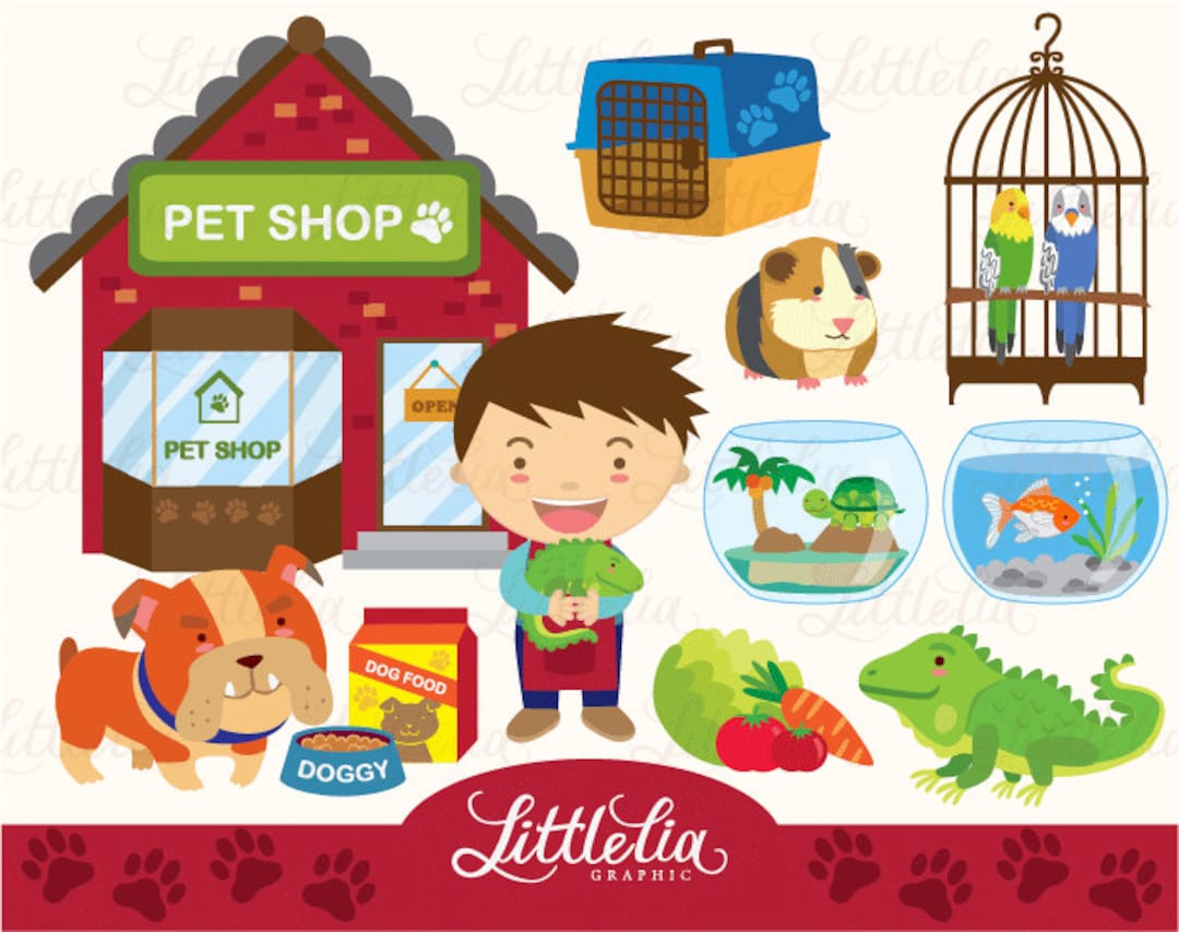 Boy's Pet Shop Clipart Set/ Instant Download - 14009 - Etsy