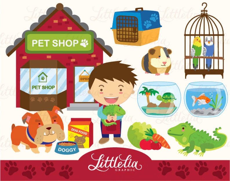 Boy's Pet Shop Clipart Set/ Instant Download 14009 - Etsy