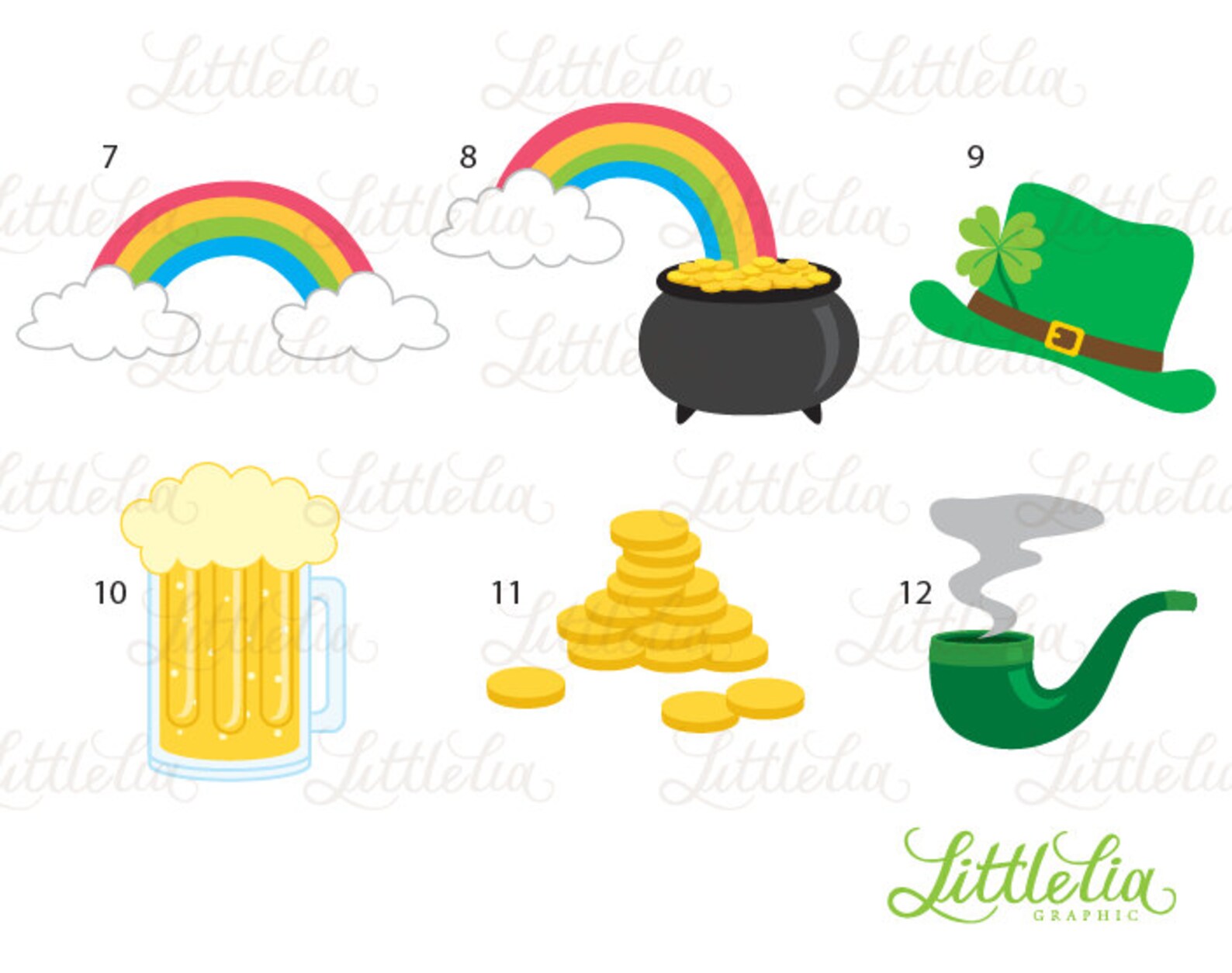 St. Patrick's Day Clipart Leprechaun Clipart 16007 | Etsy