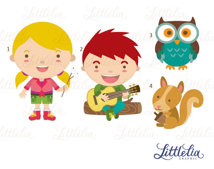 Fun Camping Clipart Set/ Instant Download 14011 - Etsy UK