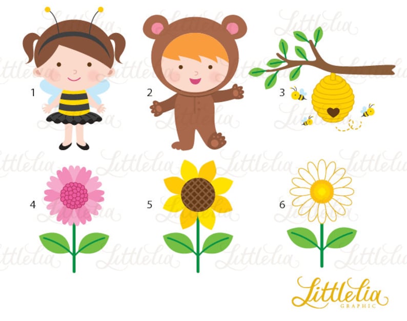 Honey Bear Clipart Honey Bee Clipart 15043 - Etsy UK