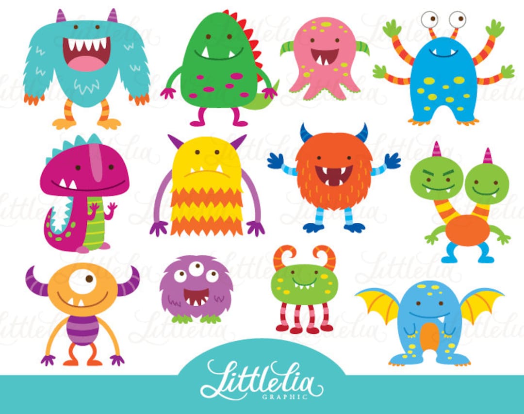 Monster Clipart - Alien Clipart -15069 - Etsy