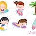 Surfer Girls Clipart - Beach Clipart - 16022 - Etsy