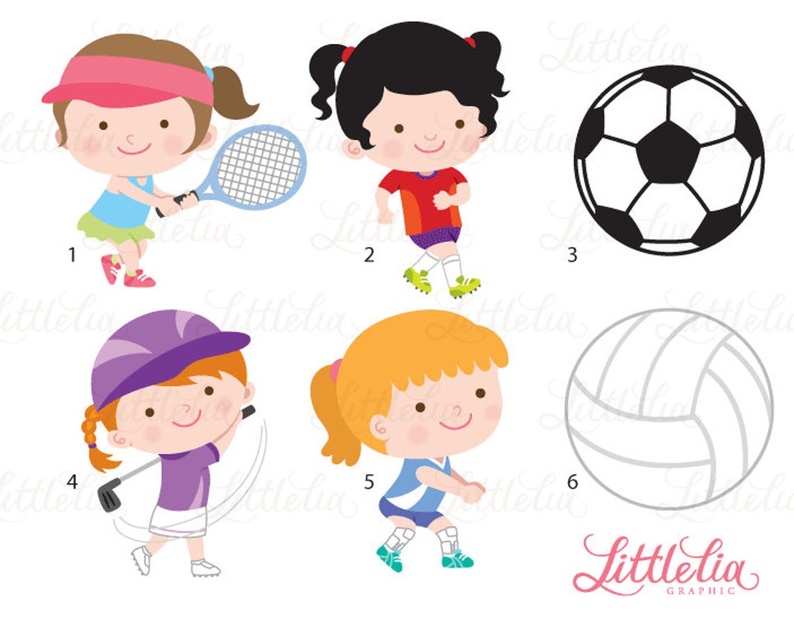 Girl Sport Sport Clipart 17028 | Etsy
