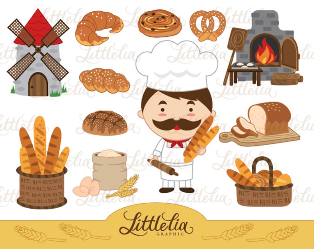 Bakery - Bread - Baker Clipart 14030 Instant Download - Etsy