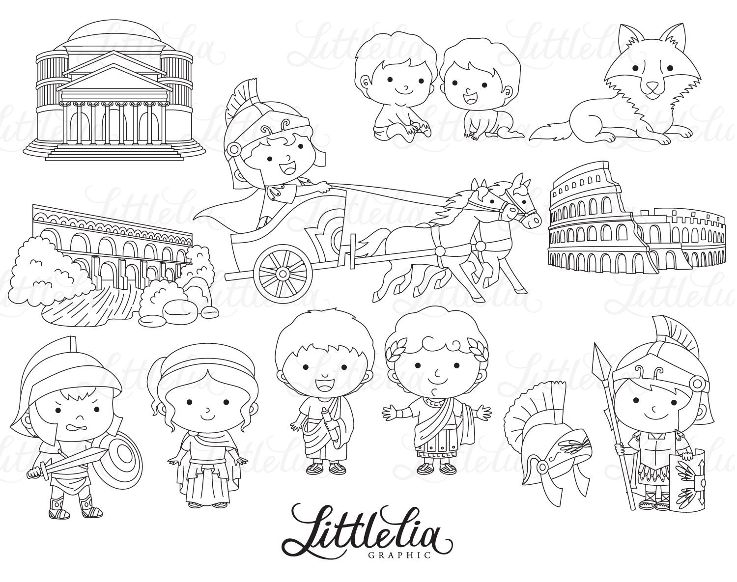 Ancient Roman Clipart Rome Clipart Ancient Italy 17041 - Etsy Australia