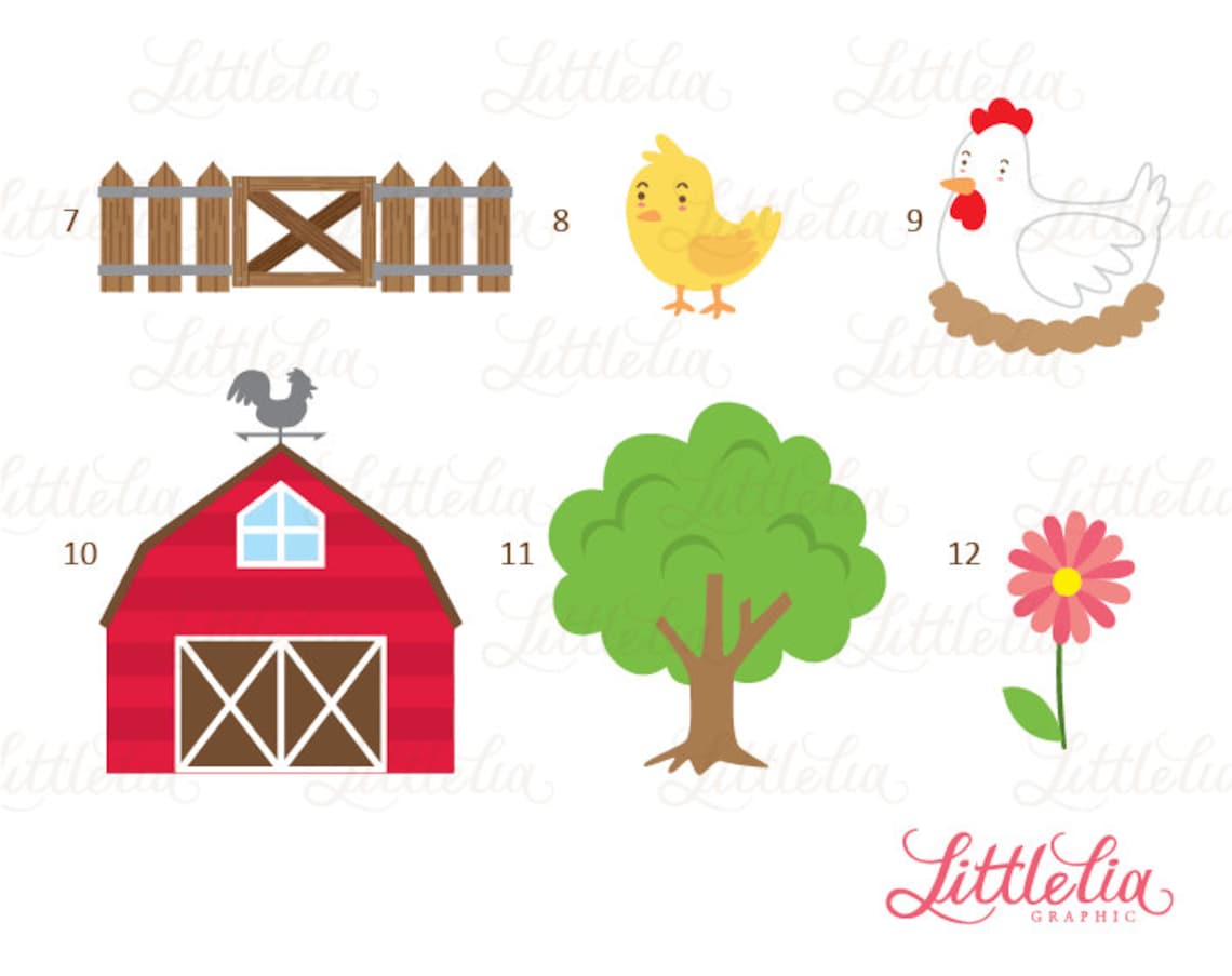 Happy Farming Clipart Set / Instant Download - 1401 - Etsy