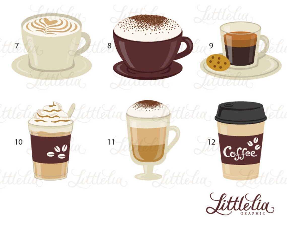Coffee clipart Coffee shop clipart 15038 | Etsy