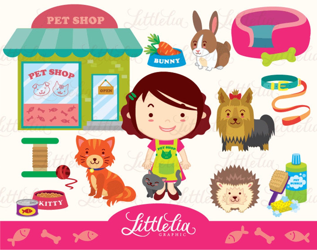 Girl's Pet Shop Clipart Set/ Instant Download - 14008 - Etsy