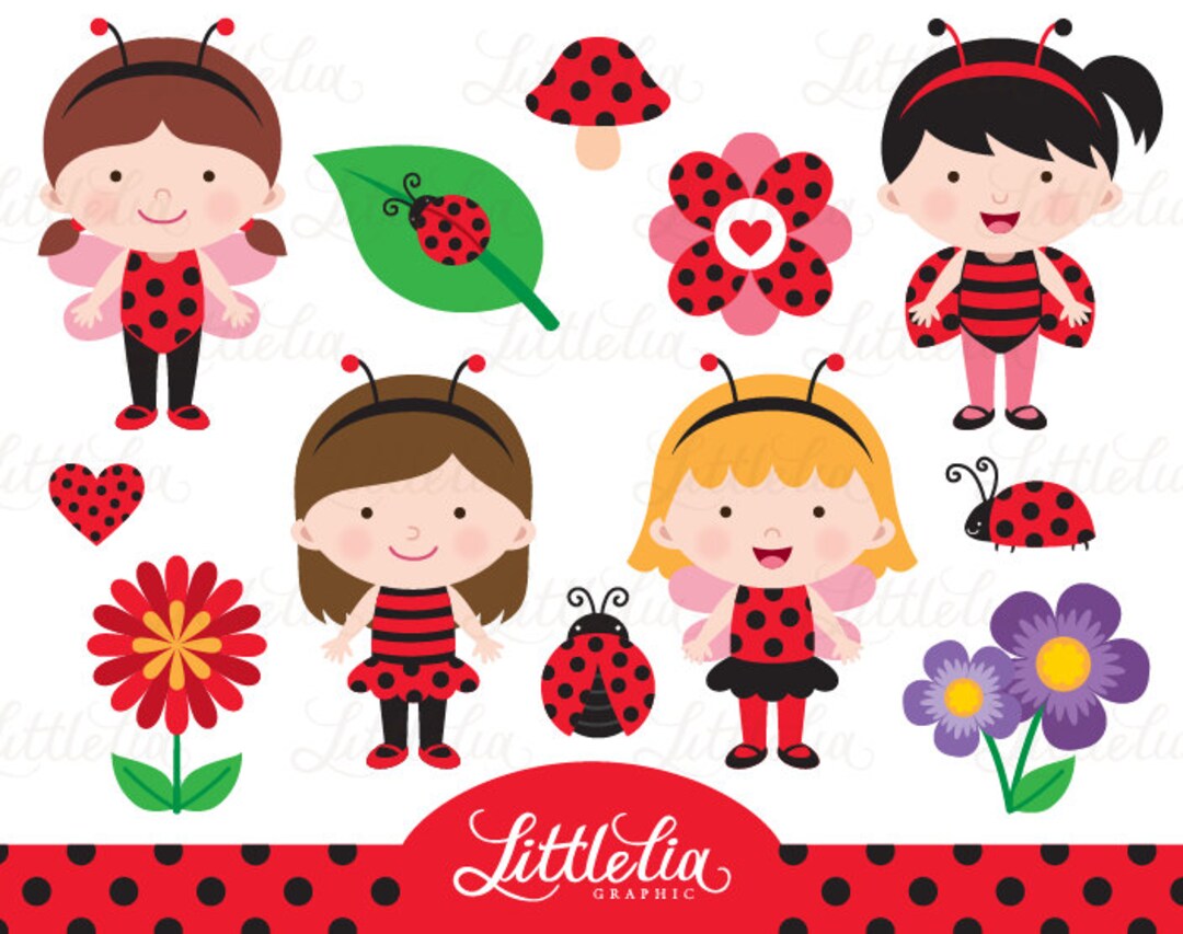 Ladybug Clipart - Spring Bug Clipart - 15084 - Etsy