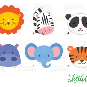 Jungle Animal Head Clipart - Jungle Animal Clipart - Animal Head ...