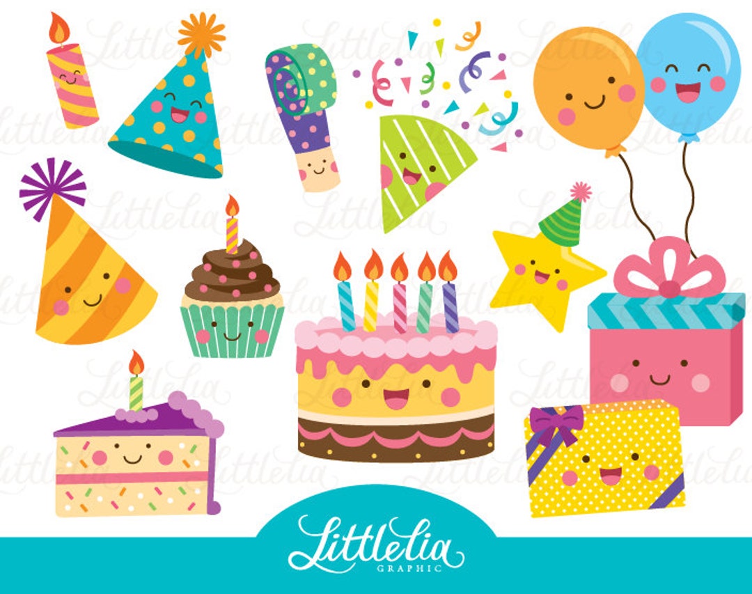 Birthday Clipart - Cute Birthday - 15097 - Etsy