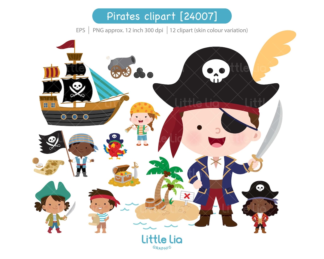 Pirates Clipart - 24007 (including Black and White Clipart/ Line Art ...