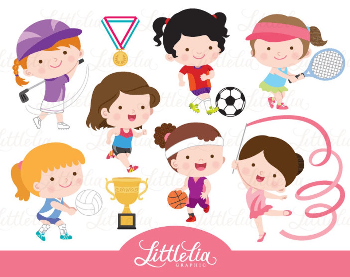 Girl Sport Sport Clipart 17028 - Etsy