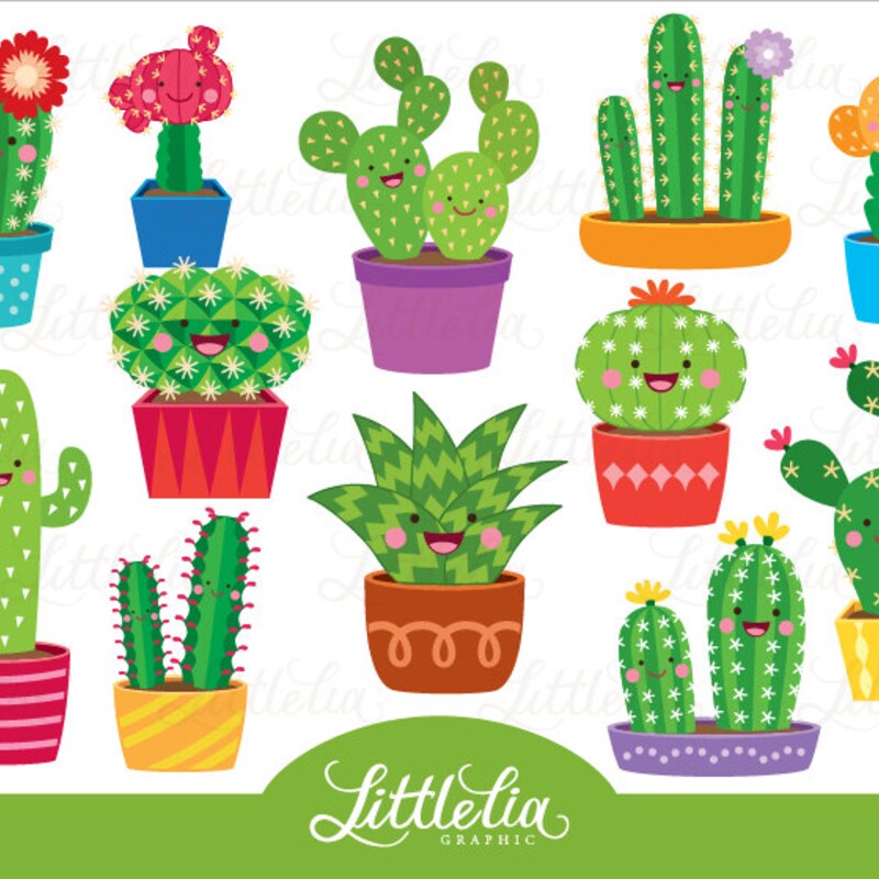 Cactus Clipart - Etsy