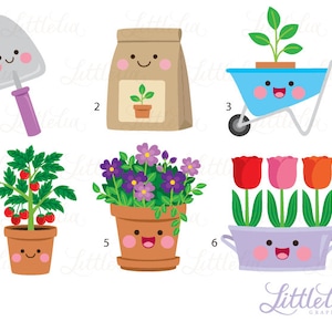Garden Kawaii Clipart - Garden Spring - 17001 - Etsy
