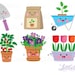 Garden Kawaii Clipart Garden Spring 17001 - Etsy