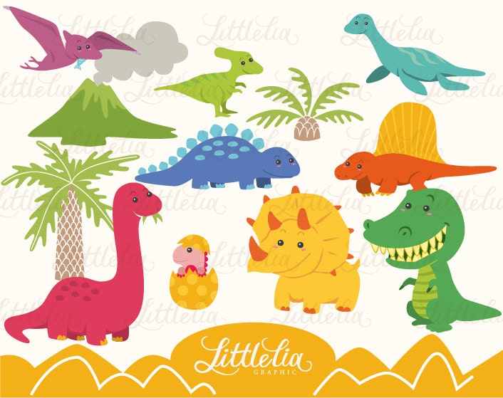 Dinosaur Clipart Set - 13003 - Etsy