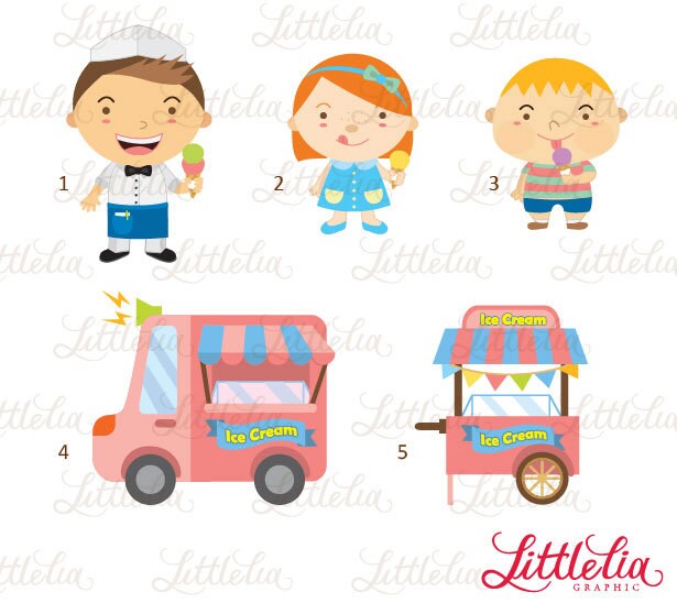 Yummy Ice Cream Clipart Set / Instant Download - 14002 - Etsy