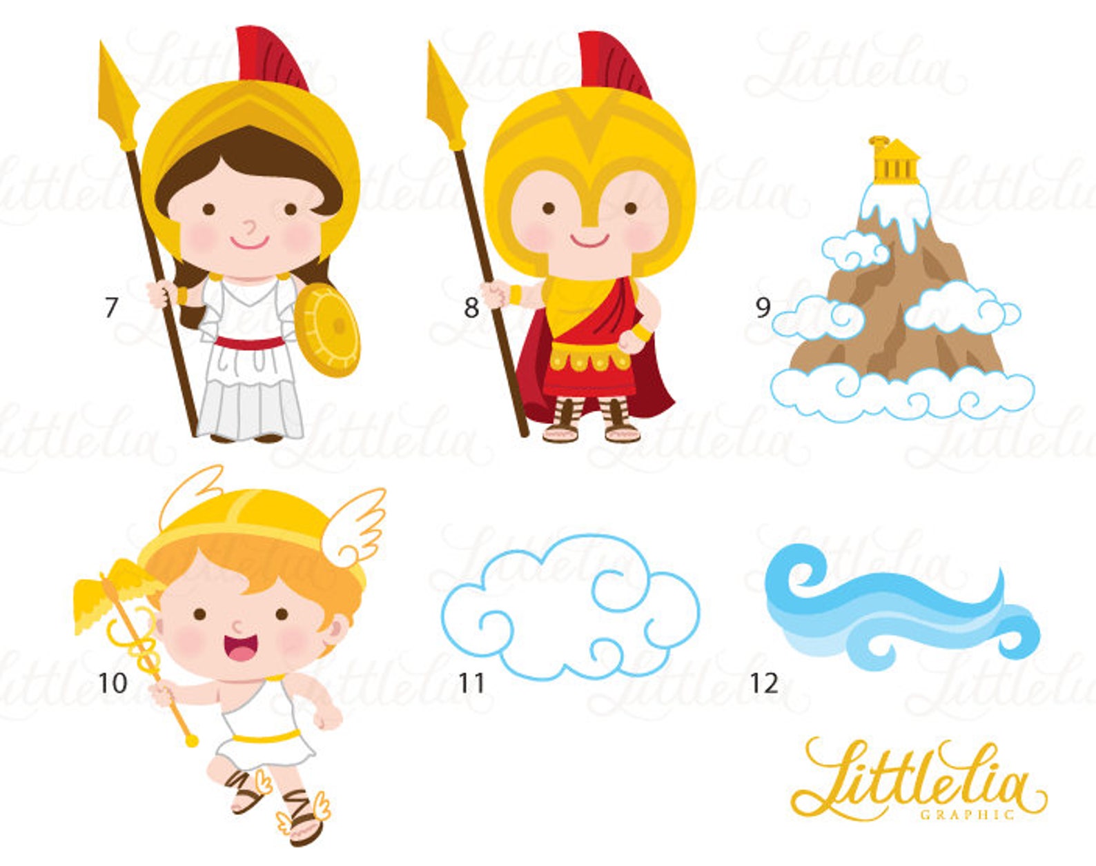 Greek Gods Clipart Mythology Clipart 17039 | Etsy