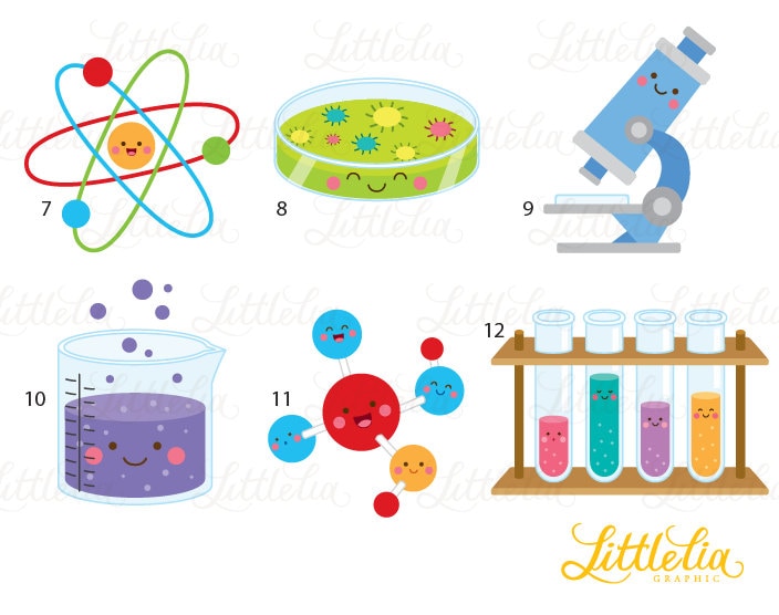 Science Kawaii Clipart - Scientist Clipart - 16035 - Etsy UK
