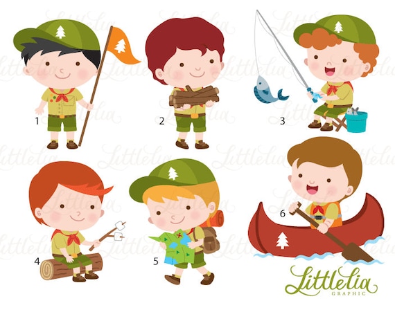 Boy Scout Backpacking Clipart