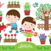 Flowery Garden Clipart - 14036 Instant Download - Etsy
