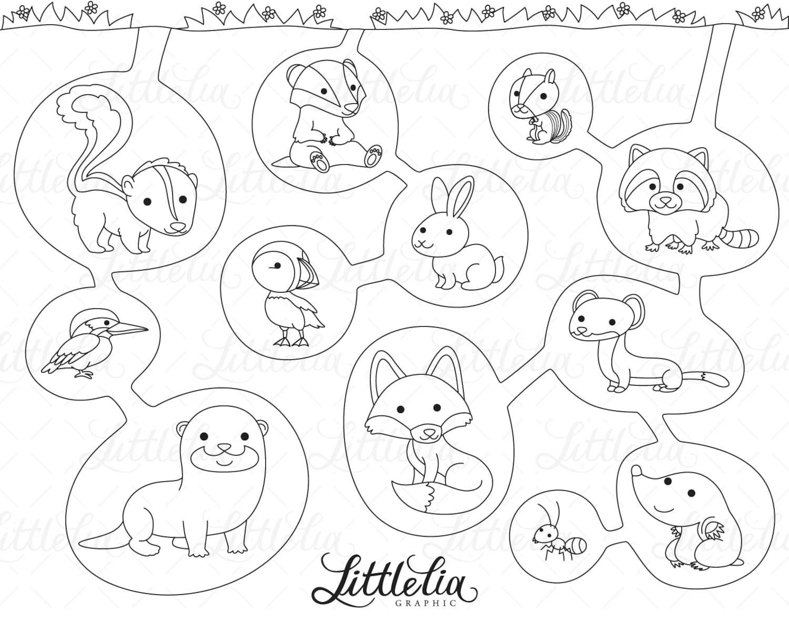 Burrowing Animal Clipart Critter Animal Clipart 22004 - Etsy