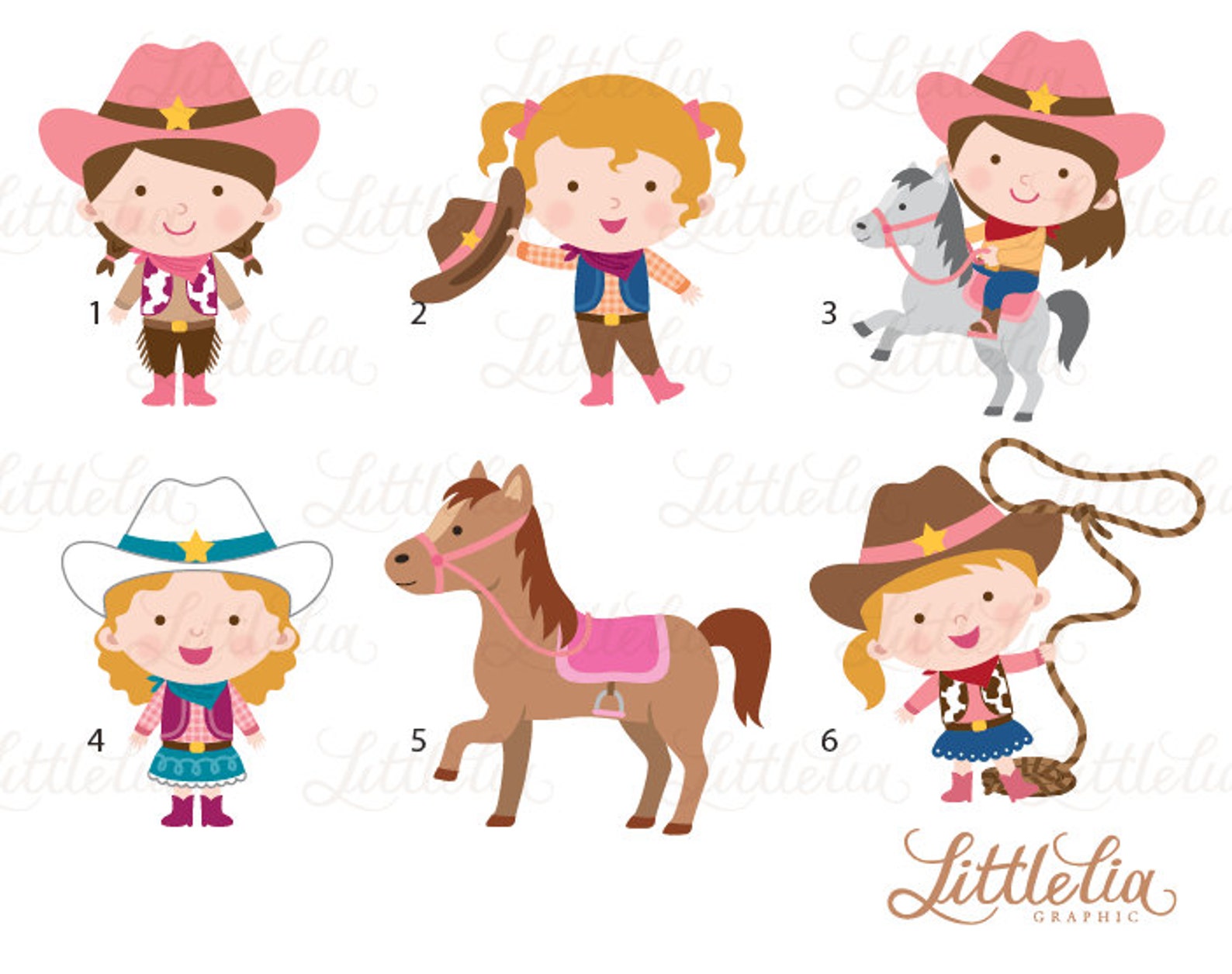 Cowgirl Clipart Wild West Cowgirl Clipart 15028 - Etsy UK