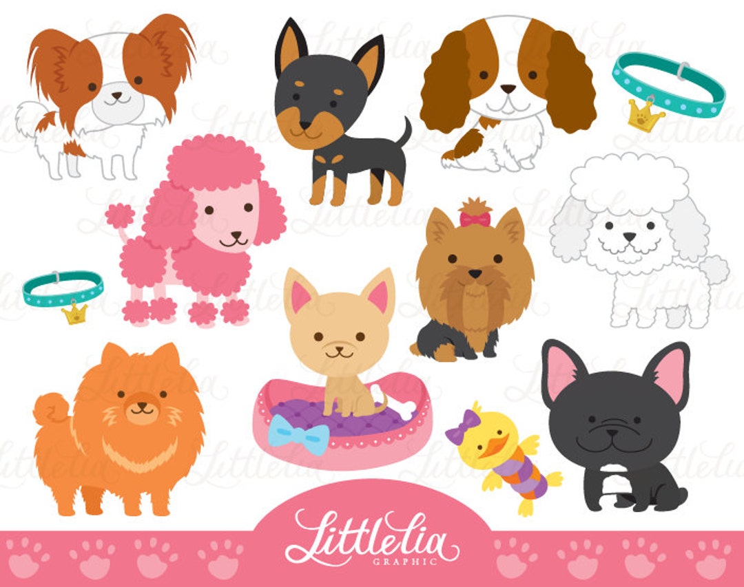Cute Toy Dog Clipart - Dog Clipart - 16017 - Etsy