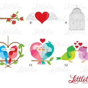 Love Bird Clipart - Valentine Clipart - 15100 - Etsy