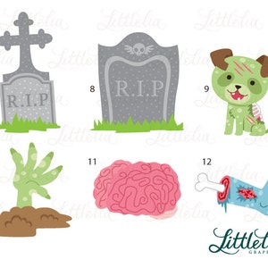 Zombie Clipart Halloween Clipart 16061 - Etsy