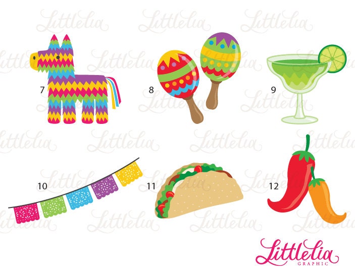 Fiesta clipart Mexican cinco de Mayo clipart 15058 | Etsy
