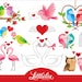 Love Bird Clipart - Valentine Clipart - 15100 - Etsy