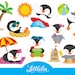 Summer Penguin - Beach Clipart - 16024 - Etsy