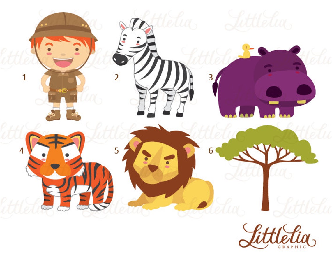 Fun Safari Adventure Clipart Set/ Instant Download 14015 - Etsy