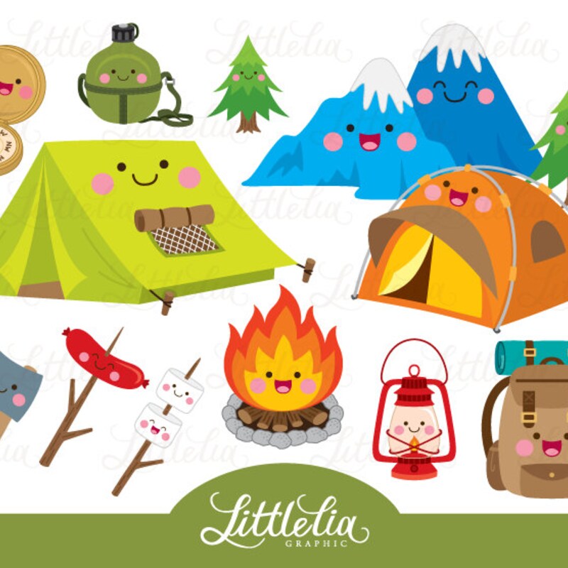 Camping Clipart - Etsy