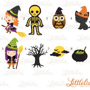 Cute Witches Ready for Halloween Clipart - 13015 - Etsy