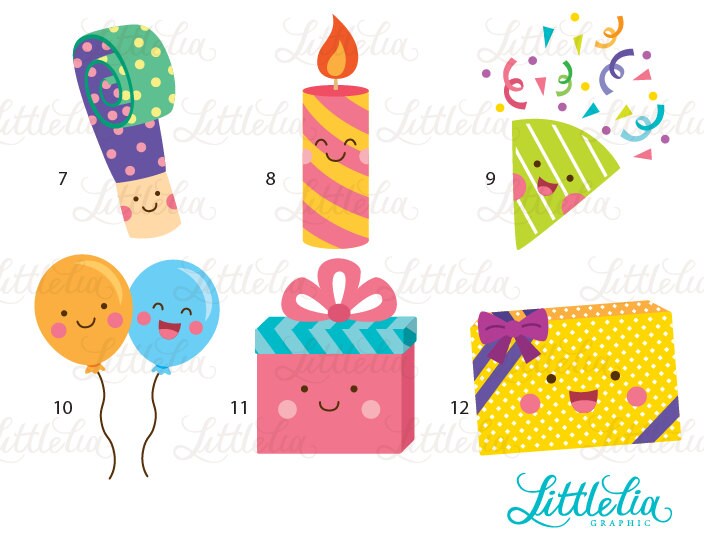 Birthday Clipart Cute Birthday 15097 | Etsy