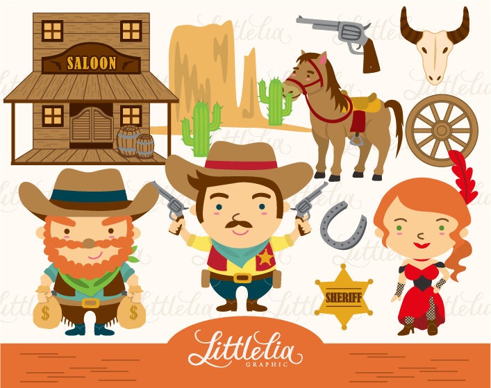 Wild wild west - Cowboy clipart / instant download - 1310 - Etsy France