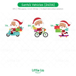 Santa's Vehicle Clipart - Santa Ride - 24016 (including Black and White ...