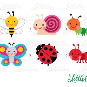 Garden Bug Cute Digital Clipart 14037 Instant Download - Etsy