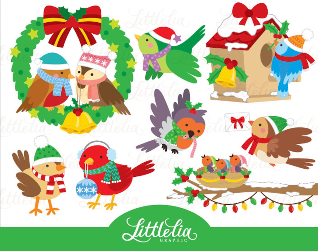 Bird Christmas Christmas Clipart 16081 - Etsy