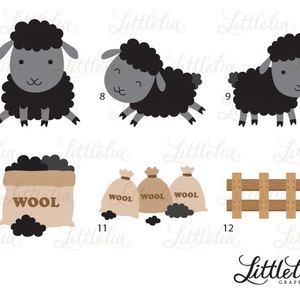 Baa Baa Black Sheep Clipart - Nursery Clipart - 16008 - Etsy