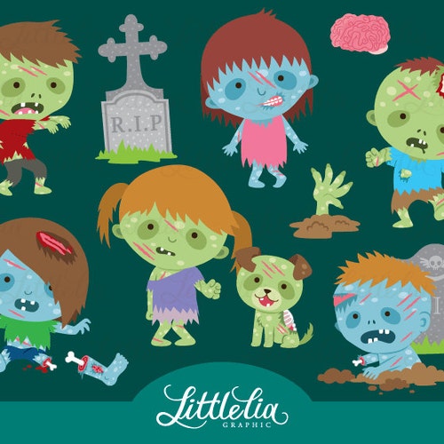 Halloween Clipart Zombie Kids Png Zombie Sublimation - Etsy