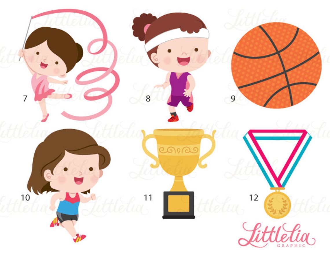 Girl Sport Sport Clipart 17028 - Etsy