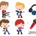 Rock Star Boys Clipart - Music Clipart - 16099 - Etsy
