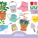 Garden Kawaii Clipart Garden Spring 17001 - Etsy
